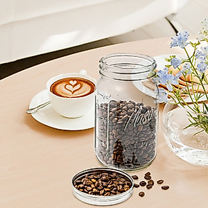 Tebery 6 Pack Wide Mouth Mason Glass Jars, 32Oz Clear Glass Jar Canning Jars with Lids and Bands for Canning, Freezing, Preserving, Beverages & Jar Decor