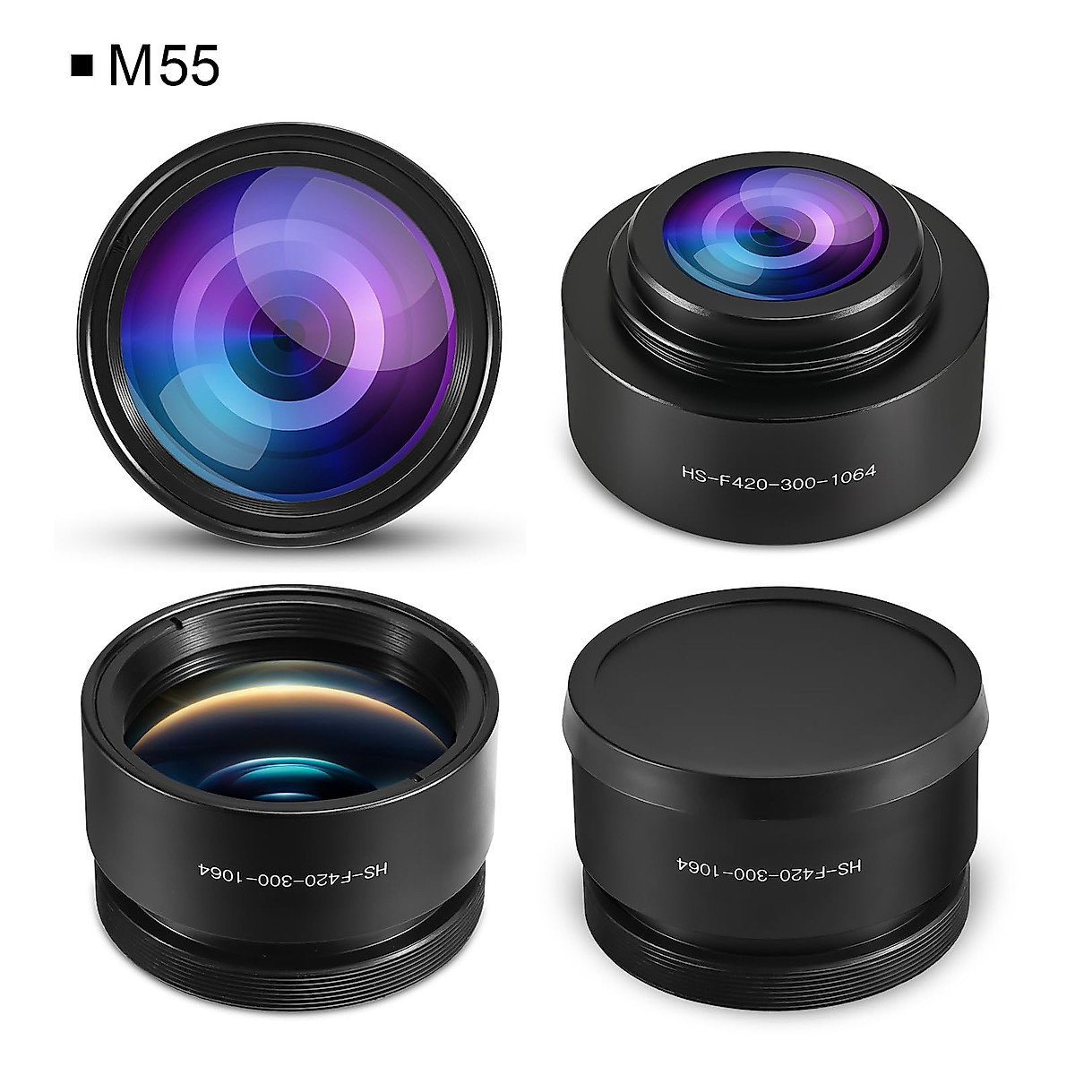 Monport F-Theta M52 Lens,Suitable for 1064 nm Monport Fiber Laser Marking Machines,11.8"x11.8"(300x300mm) Working Area,Fiber Laser Field Lens Replacement