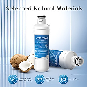 Waterdrop ADQ747935 LT1000PC Replacement for LG® LT1000P®/PC/PCS ThinQ® Refrigerator Water Filter, LFXS26973S, LMXS28626S, LMWS27626S, LFXS28596S, ADQ74793501 and LT120F®, 3 Combo