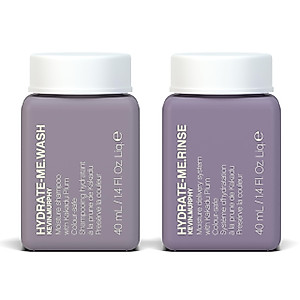 KEVIN.MURPHY HYDRATE-ME.WASH & RINSE - Travel Size - Hydrating Shampoo for Natural & Coloured Hair - Moisturising Conditioner - For Dull, Parched & Dry Hair - 250 mL / 8.4 fl oz