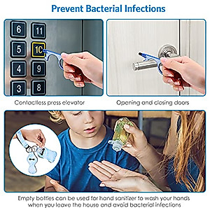 AMIR Safety Keychain Set for Women and Kids, 10 Pcs Safety Keychain Accessories, Self Defense Keychain Set for Girls with Safe Sound Personal Alarm, No Touch Door Opener, Whistle and Pom, Blue