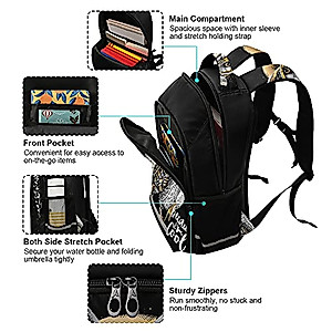 ALAZA Gold And Silver Owl Moon Quote Backpack Purse for Women Men Personalized Laptop Notebook Tablet School Bag Stylish Casual Daypack, 13 14 15.6 inch