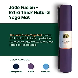 Jade Fusion Yoga Mat, Luxurious Comfort & Sturdy Workout Mats for Home Gym, 68" Yoga Mat Thick, Non-Slip Workout Mat with Extra Strong Grip, US Made Purple Yoga Mats