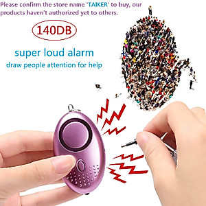 Personal Alarm for Women, 10 Packs 140DB Emergency Self-Defense Security Alarm Keychain with LED Light for Women Kids and Elders (Colorful)