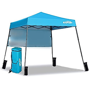 EzyFast Ultra Compact Backpack Canopy, Pop Up Shelter, Portable Sports Cabana, 7.5 x 7.5 ft Base / 6 x 6 ft top for Hiking, Camping, Fishing, Picnic, Family Outings