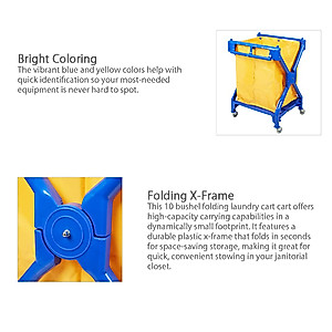 Commercial Laundry Cart with Wheels | 350 LBS Load | Foldable.