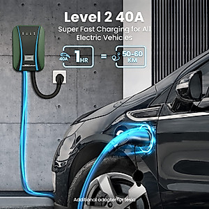maXpeedingrods Level 2 EV Charger 40A, WiFi Electric Vehicle Charging Station, 240V J1772 Smart Wall EVSE 16 to 40 Amp Adjustable, IP65 UL Listed & Energy Star, 24ft Cord & Nema 14-50 Plug