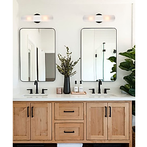 DAYCENT Modern Farmhouse Black Bathroom Light Fixtures Wall Sconces Set of Two Cylinder Sconce Lighting