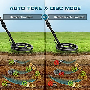 Metal Detector Tilswall Professional for Kids, High Accuracy Adjustable, 8.5 Inch Search Coil Waterproof with LCD Display, All Metal & Disc Mode Easy to Use