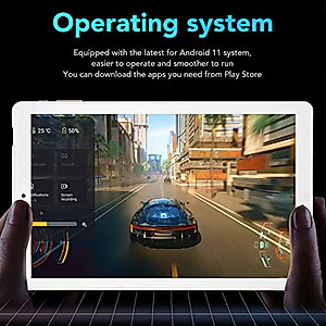Honio Tablet, 4GB RAM 64GB ROM 10.1 Inch 2 in 1 Tablet Front 8MP Rear 16MP Octa Core Processor Sensitive Stylus 5G Dual WiFi (Gold)