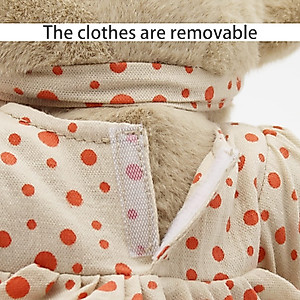 suepcuddly Jointed Teddy Bear Stuffed Animals Small Soft Plush Toy with Cloth (Pink Skirt 13Inch)