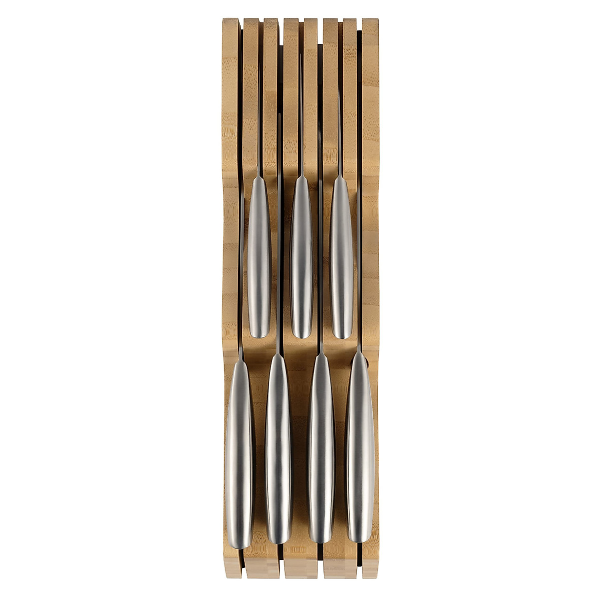 Ozeri 8-Piece Stainless Steel Knife Set, with Japanese Stainless Steel Slotted Blades,Silver