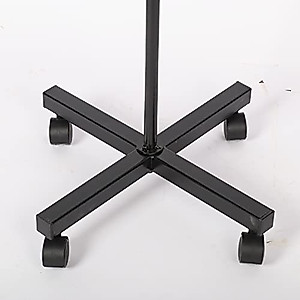 uyoyous 6-Tier Hats Display Rack Rotating Retail Hat Rack Stand 30 Hooks Adjustable Hat Headwear Rack with Wheels Metal Free Standing Hat Hanger Floor Standing Tower for Wig Cap Baseball Hats