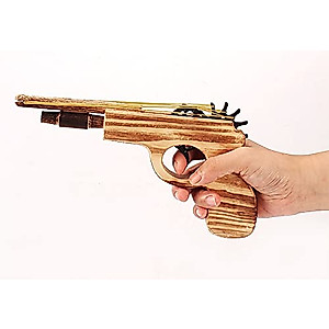xinlong 2 Pcs Wooden Rubber Band Gun Quality Wood & Handmade Kids Outdoor Toy 9 Inches Length