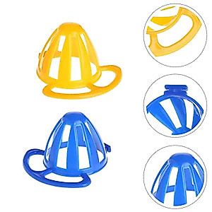 4pcs Color Finches Vegetable Plastic Random Hatching Food Finch for Dispenser Tool Eggs Water Fixed Bird Parakeet Accessory Cockatiel Parrot Canaries Hollow Feeder Conure Basin