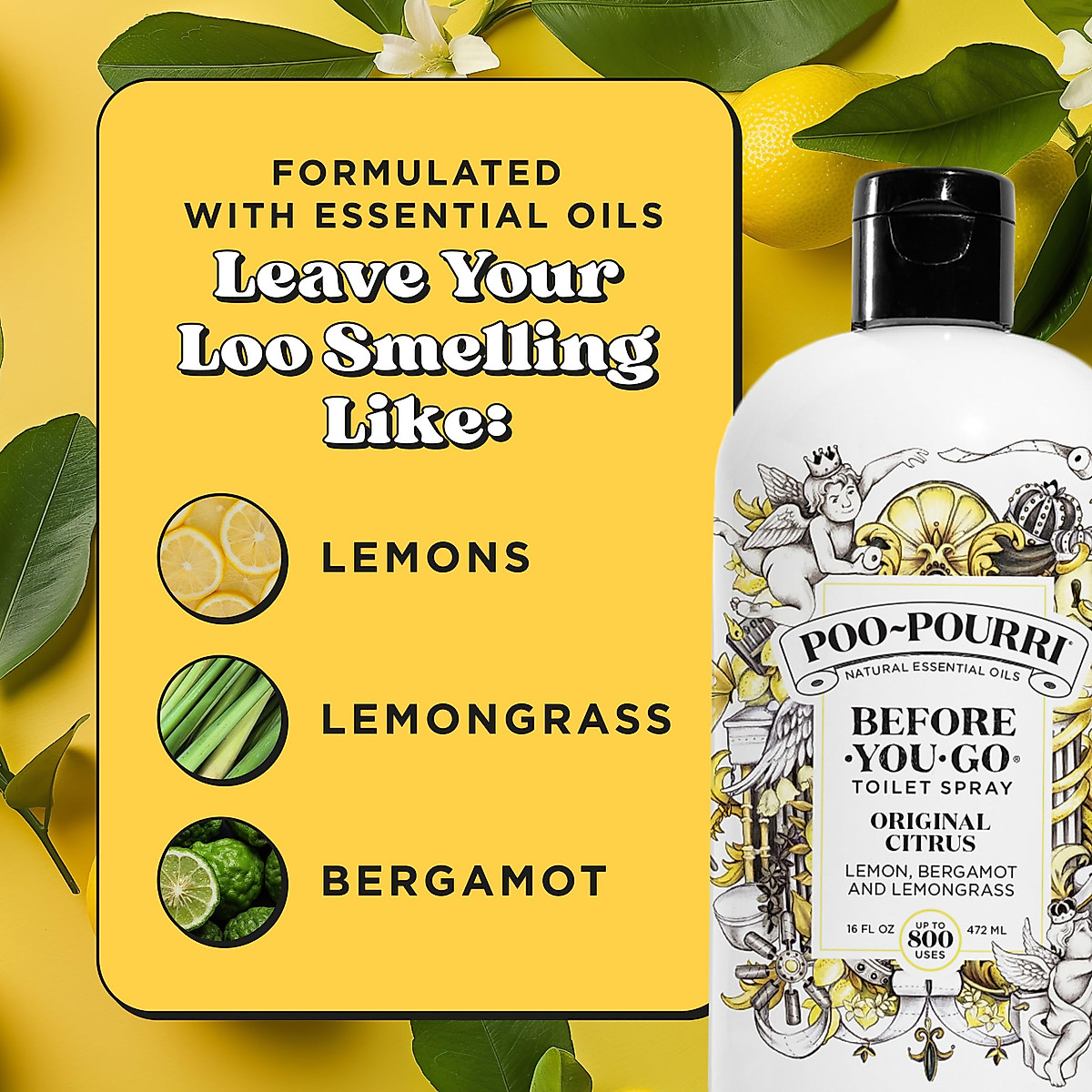 Poo-Pourri Before-You- go Refill Bottle, 16 Fl Oz, Original Citrus 16 Fl Oz