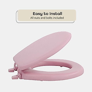 Soft Standard Vinyl Toilet Seat, Tea Rose - 17 Inch Soft Vinyl Cover with Comfort Foam Cushioning - Fits All Standard Size Fixtures - Easy to Install Fantasia by Achim Home Decor