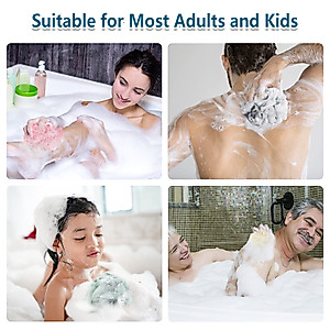 Awontar Bath Loofah Sponge, 60G Shower Loofah Exfoliating Body Scrubber Sponge, 4 Count Bath Mesh Pouf Ball for Women and Men (Light Color)