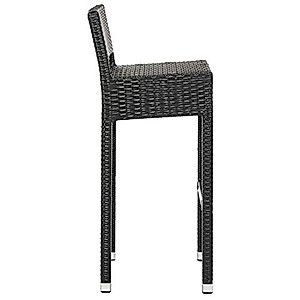 SAFAVIEH FOX5212A Collection Landry Black Indoor/Outdoor Bar Stool