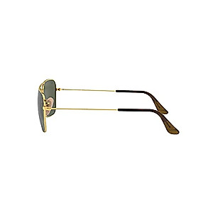 Ray-Ban RB3136 Caravan Square Sunglasses, Gold Havana/G-15 Green, 58 mm