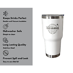 SCOACHA 30 oz Stainless Steel Double Wall Vacuum Insulated Travel Tumbler – Durable and Spill-Proof Lid – Perfect for On-the-Go, Work, and Outdoors. (White)
