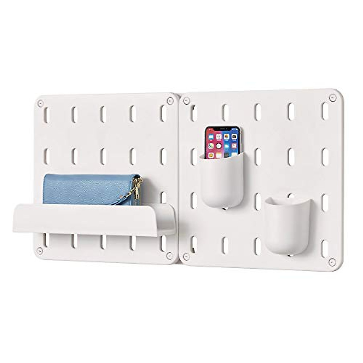 iDesign Cade BPA-Free Plastic Modular Hanging Pegboard Organizer Storage Cup, 3.2" x 3.04" x 4", Matte White