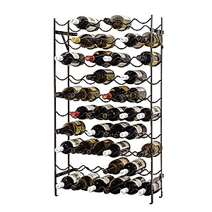 Oenophilia Alexander Wine Rack - 60 Bottle, Sturdy Metal Construction, Wobble-Free, Extra Large Standing and Wall Mount Wine Holder Storage, Measures 39.5" H x 22.5" W x 8" D