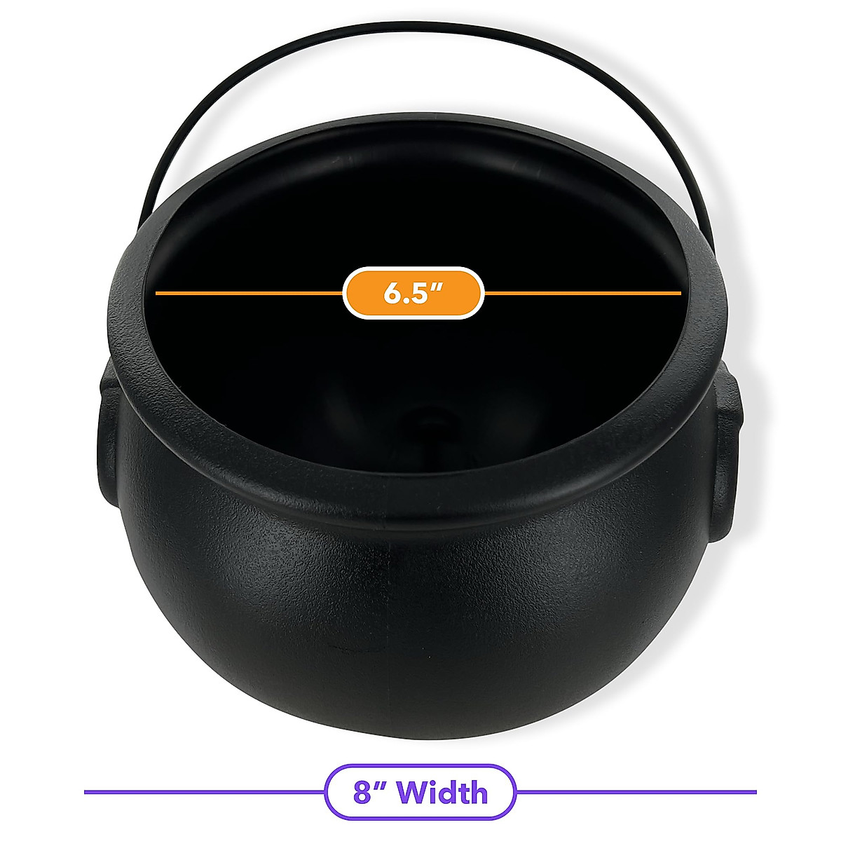 GiftExpress 8" Black Cauldron Kettle, Cauldron Halloween Decor