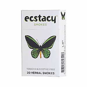 Ecstacy Herbal Cigarettes | Nicotine Free Cigarettes | 1 Pack(20single) of Tobacco Free Smokes (White)