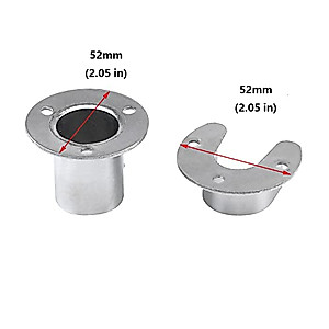 Antrader 4-Pack Wardrobe Bracket Stainless Steel Closet Rod End Supports Closet Pole Sockets Flange Rod Holder Set with Screws, 1 Inch Diameter, U-Shaped + O Shaped