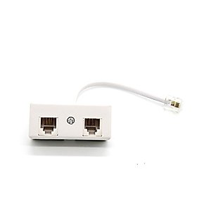 2-Way RJ11 Telephone Plug to RJ11 Socket Adapter and Splitter for Landline Telephone