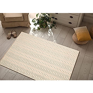 Jute Cotton Rug 60x84 inches (5x7 Feet) Farmhouse Style,Indoor Entryway Rug, for Room Doorway of Your Home, Hand Woven by Skilled Artisans__Natural Jute Cotton Rug