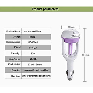 MIGHTYDUTY Car Air Humidifier Aromatherapy Essential Oil Diffuser Freshener Diffuser Blue