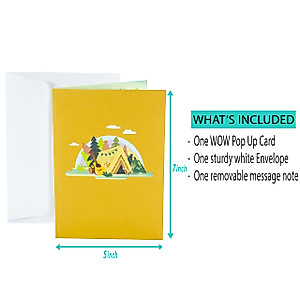 Camping Trip,3D Pop Up Greeting Card For All Occasions,Love, Birthday, Christmas, Congrats, Travel, Retirement, Mountain, Forest, Outdoor, Summer, Holiday,Hard Envelope,Handcrafted With Love
