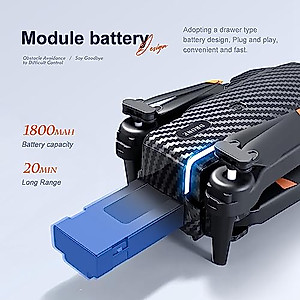 Carbon Fiber Drone with Dual Camera 360 ° Obstacle Avoidance Drone HD Aerial Photography Folding Flying Machine 4-axis Positioning Remote Control Aircraft with Headless Mode,Trajectory Flight