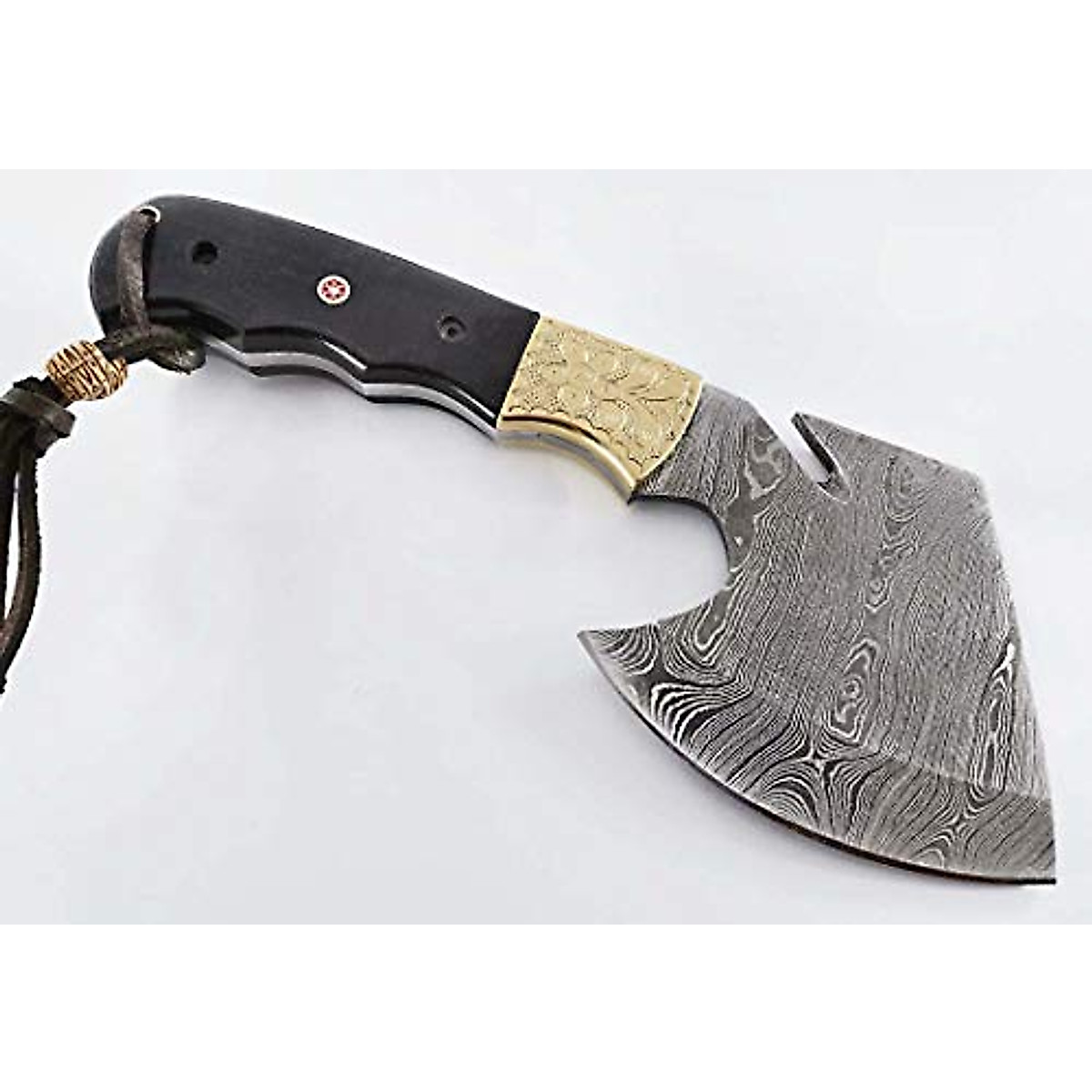 Damascus Steel Blade Axe Hatchet Gut Hook Tomahawk Hunting Knife Camping Hiking SM23