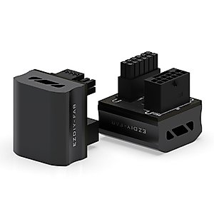 EZDIY-FAB 12VHPWR 12+4 Pin Angle Connector Power Adapter for RTX40' Series Graphics Card, Supports 600W Output, Comptatible to RTX4090,4080,4070ti -180 Degrees STD Type- Black-1 Pack