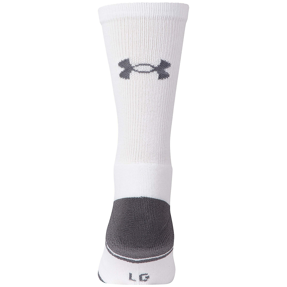 Under Armour Adult Resistor 3.0 Crew Socks, Multipairs , White/Graphite (12-Pairs) , X-Large