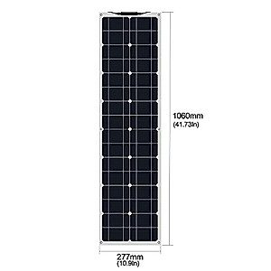 Socentralar Flexible Solar Panel 50W, Monocrystalline 50W Solar Panel Kit with 12V/24V 10A Controller,Extension Cable for Battery,Car,Yacht,Boat,RV