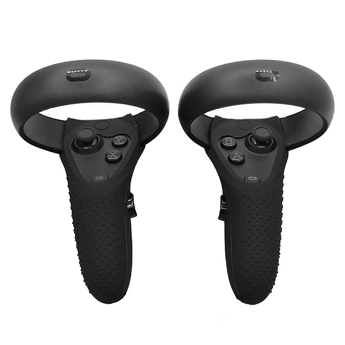 keruite Controller Skin for Oculus Quest Touch Controller, 1 Pair Silicone Grip Cover Anti-Slip Protective Case for Oculus Quest Rift-S Handle - Black Blue Red Ordinary