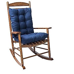 Moonase Rocking Chair Cushion Set,2 Piece Seat/Back Chair Cushion Indoor/Outdoor Non-Slip Soft Thickened Patio Chaise Lounger Cushion Overstuffed Patio Chair Cushion,Navy