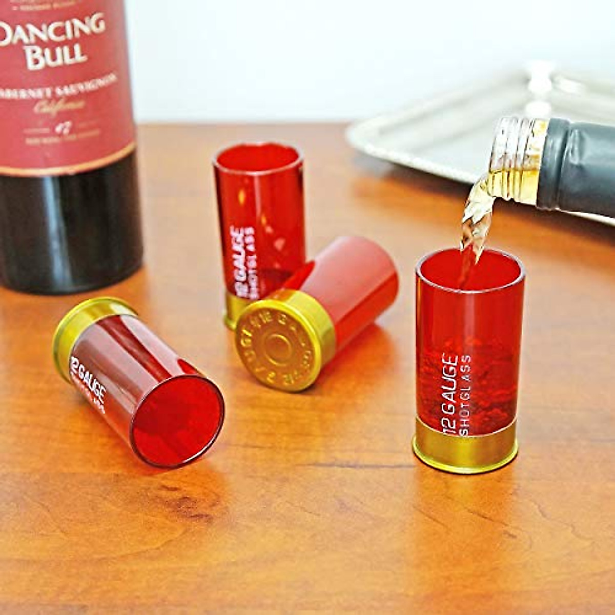 Fairly Odd Novelties 12 Gauge Shotgun Shell Shot Glasses Funny Gun Hunting Father's Day Dad Novelty Gag Gifts, Set of 4 Shot Gun Shell Shot Glasses, perfect Redneck Gifts! FON-10052
