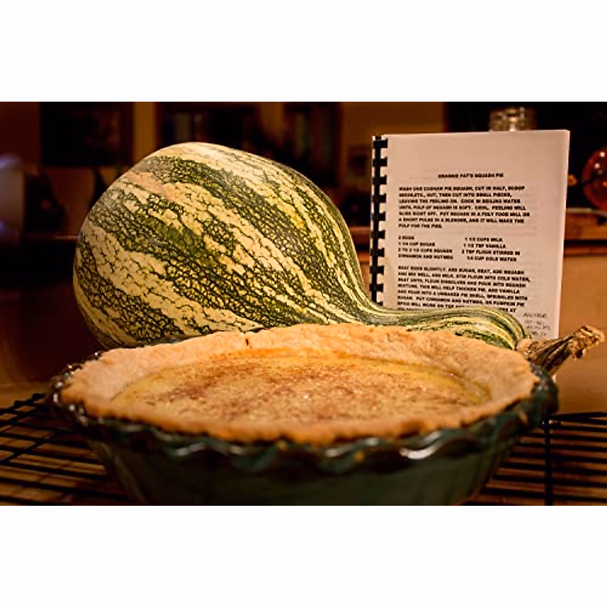 TomorrowSeeds - Green Striped Cushaw Seeds - 20+ Count Packet - Southern Kershaw Pumpkin Winter Squash Gourd Silver Garden Vegetable Seed