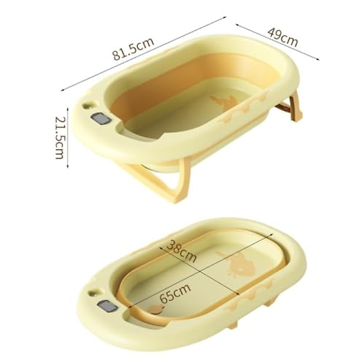 YQDDM Portable Pet Bathtub，Foldable Dog Pet Bathtub Portable Bathtub with Thermometer for Puppies Pet Shower Tray with Drain Hole for Small and Medium Pets(Blue)