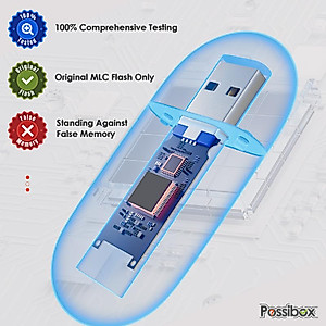 Possibox Custom Wood USB Flash Drive 512MB Printed or Engraved with Your Logo - as Promotional Gift Bulk USB 2.0-100 Pack