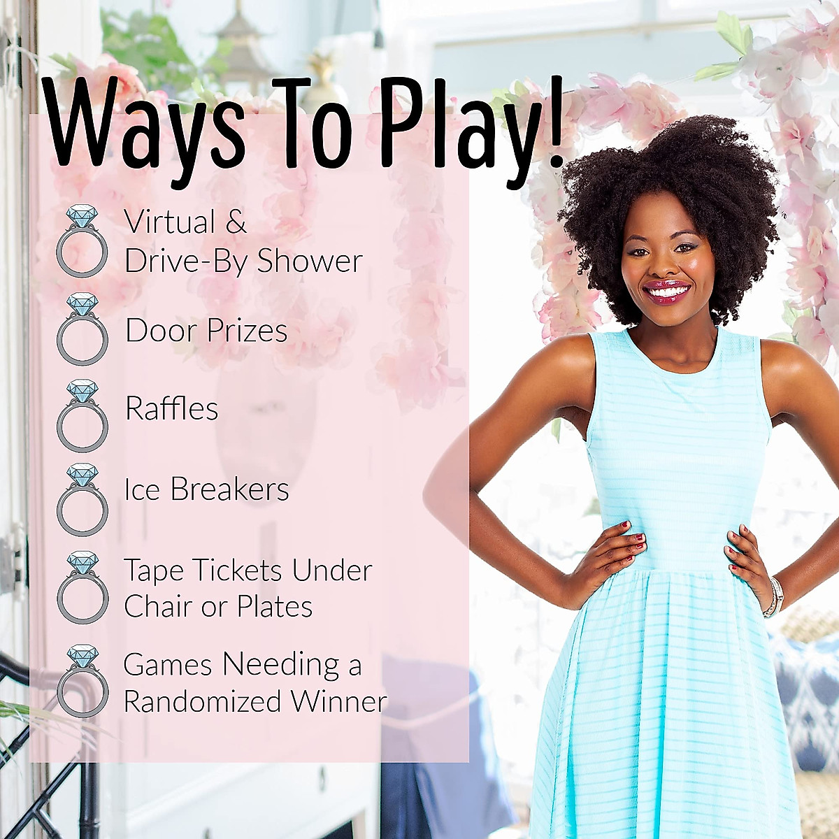 COTIER BRAND Who Has The Ring Bridal Shower Scratch Off Game - Hilarious Losing Phrases on Ticket Cards - Easy to Play - Funny Wedding Shower or Fun Engagement Party Game Idea for 30 Guests