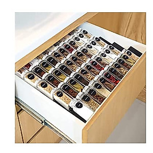 VOVIOSDE Aluminum Alloy Spice Drawer Organizer, 4 Tier-2 Set Expandable Spice Rack Tray for Kitchen Cabinets Storage & Organization, Kitchen Spice Rack Expandable From 11.4'' To 22.8''
