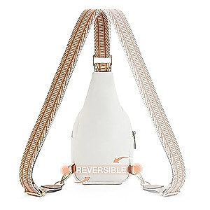 Telena Sling Bag for Women Vegan Leather Small Fanny Pack Crossbody Chest Bag Beige Brown