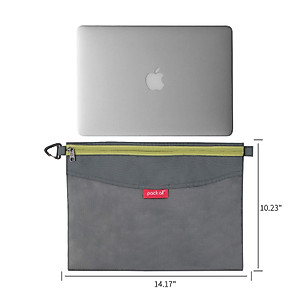 pack all Water-resistant Material Zipper Pouch, Mesh Zipper Bags for Storage, Travel, Office (Gray, Large)