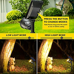 ROSHWEY Solar Spot Lights Outdoor Spotlight 18 LED Waterproof Landscape Spotlight for Garden Lawn Backyard Patio Porch Wall Deck Garage (WarmWhite- 2 Pack)